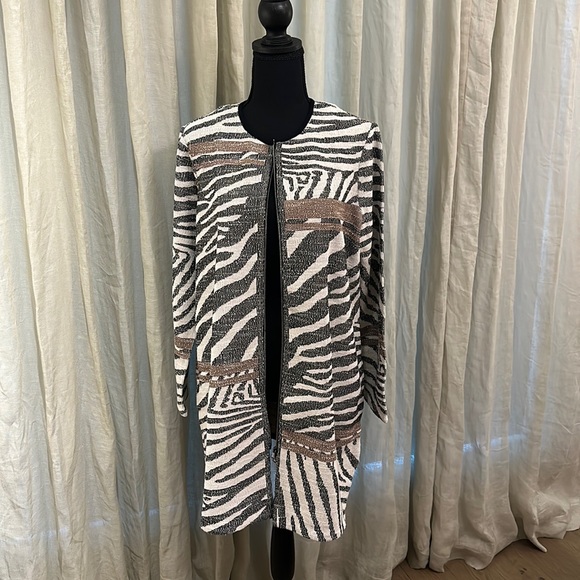 NIC+ZOE | Jackets & Coats | Niczoe Zip Front Zebra Jacket | Poshmark